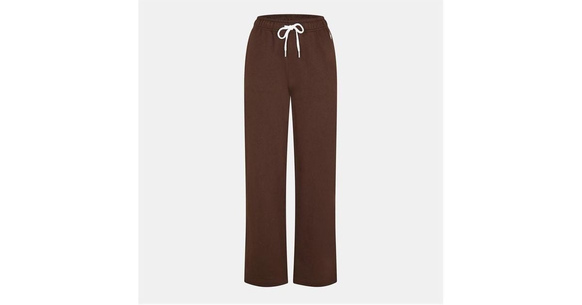 Polo Ralph Lauren Wide Open Hem Fleece Joggers in Brown | Lyst UK