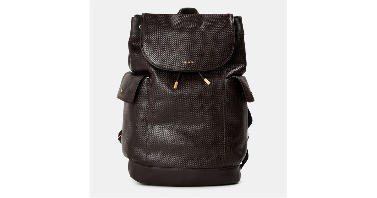Ted Baker Ted Leather Backpack in Black for Men | Lyst UK