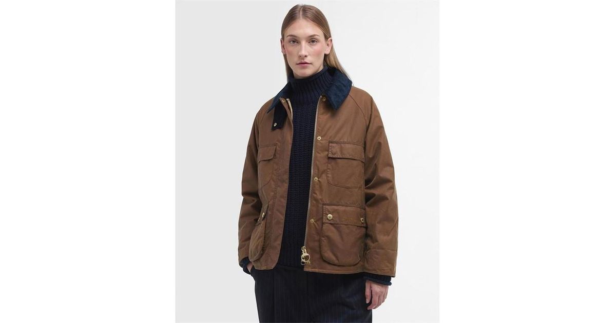 Barbour Ruth Waxed Jacket in Brown | Lyst UK