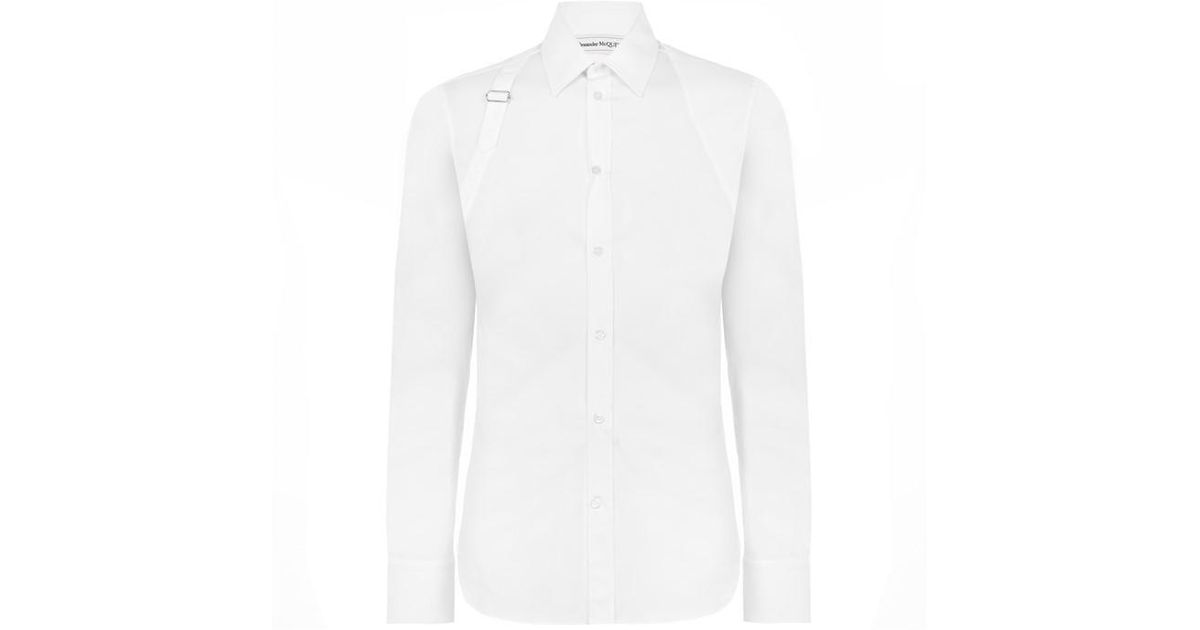 McQueen Harness Shirt in White for Men | Lyst UK