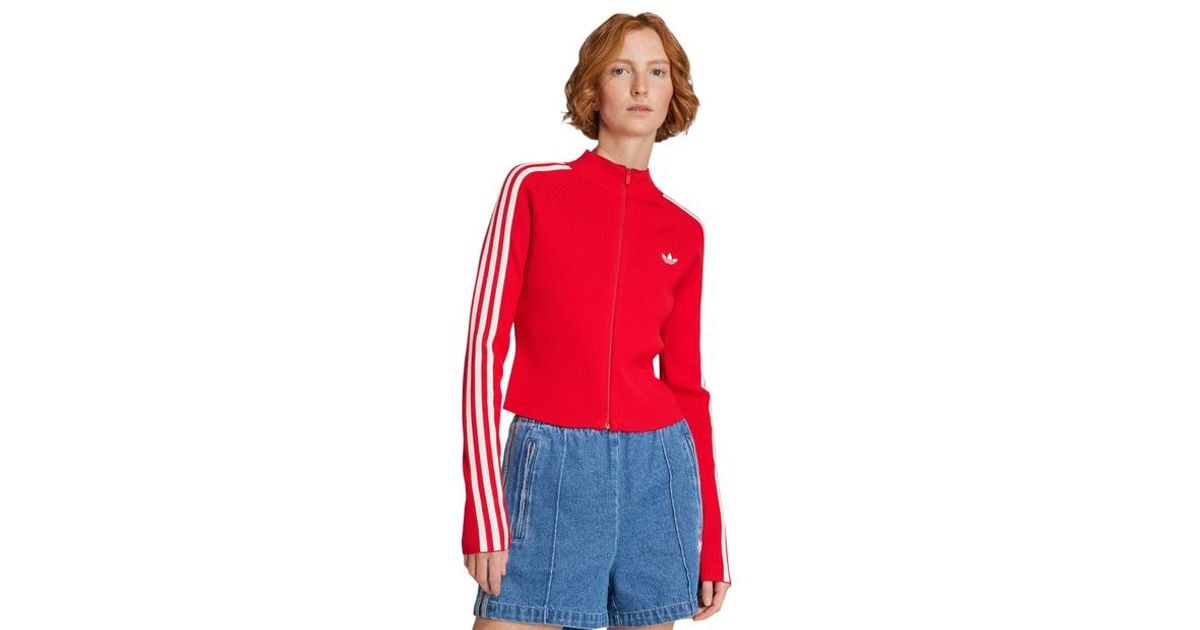 adidas Adicolor 3-Stripes Slim Sports Jacket Jackets in Red | Lyst UK