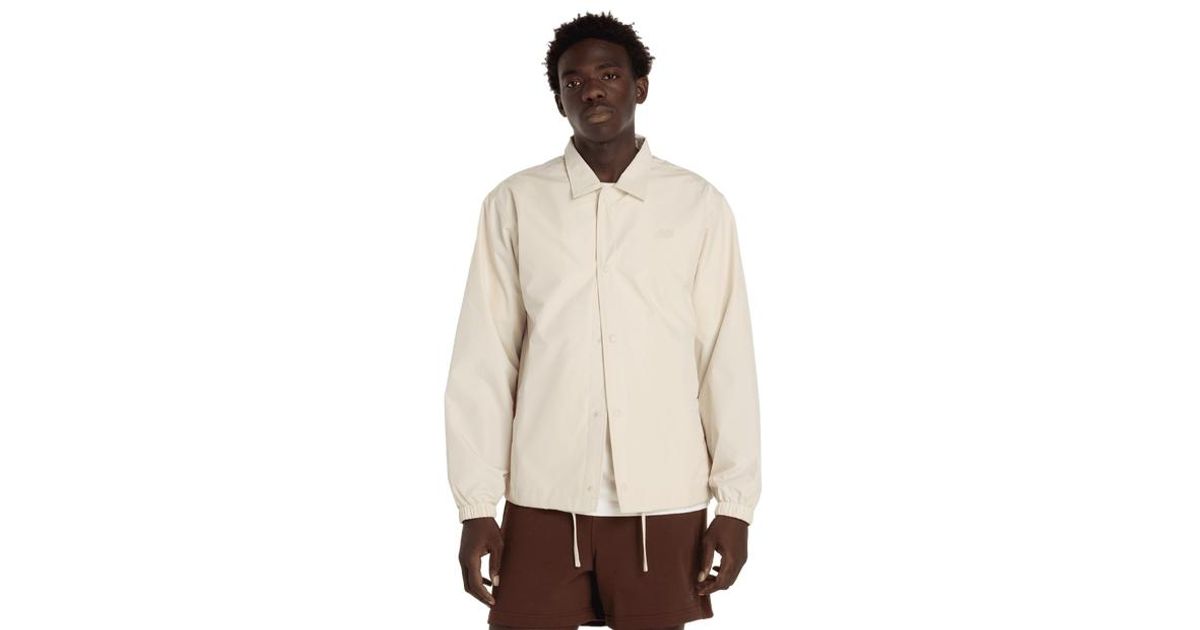 New Balance Lightweight Coaches Jacket Jackets in Natural for Men | Lyst UK