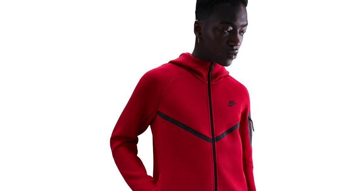 Nike Tech Fleece Hoodies in Red for Men | Lyst UK