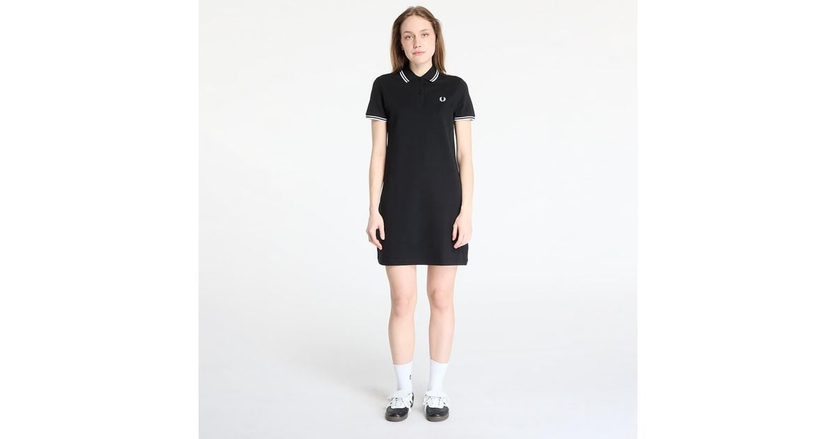 Fred Perry The Twin Tipped Dress in Black | Lyst
