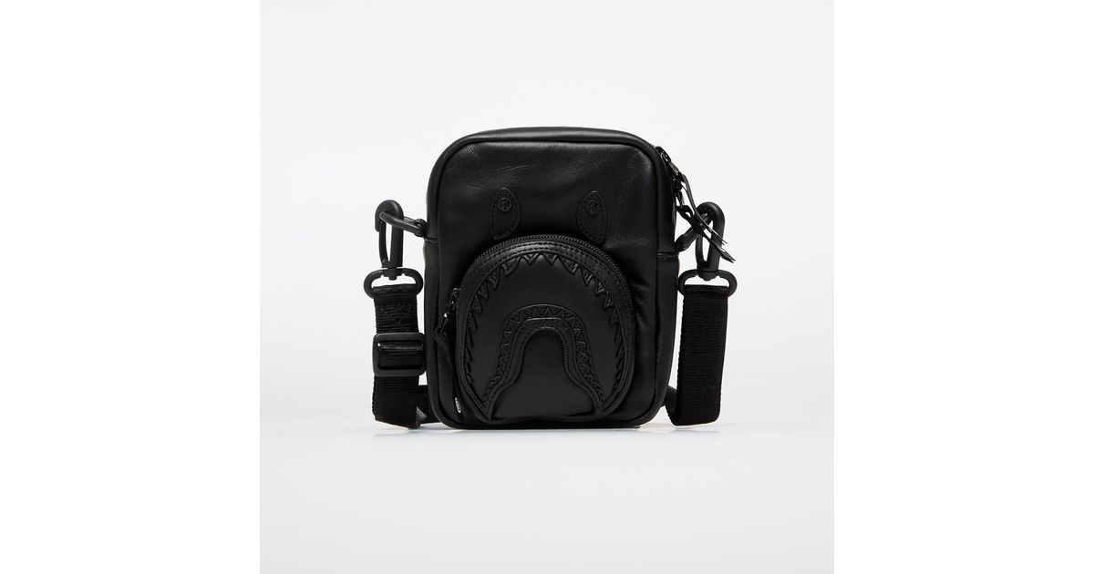 A Bathing Ape Bag Shark Leather Mini Bag in Black | Lyst