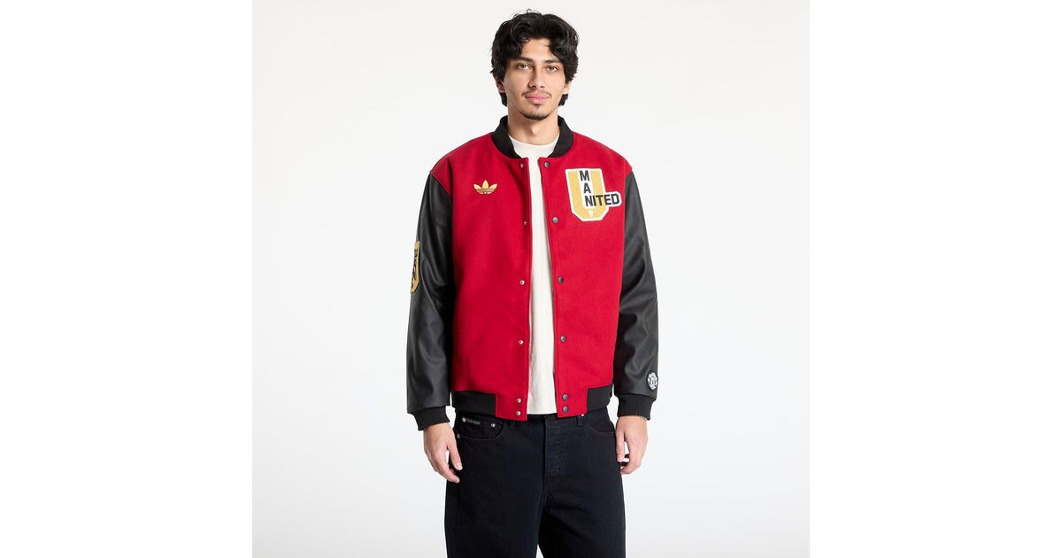 adidas Originals Bomber Adidas Manchester United Vrct Jacket in Red | Lyst