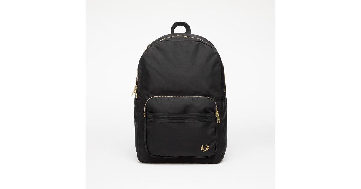 Fred Perry Textured Nylon Backpack in Black | Lyst