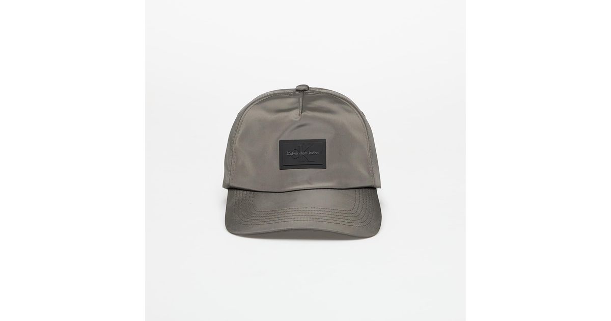 Calvin Klein Cap Jeans Monologo 6 Panel Cap in Gray | Lyst