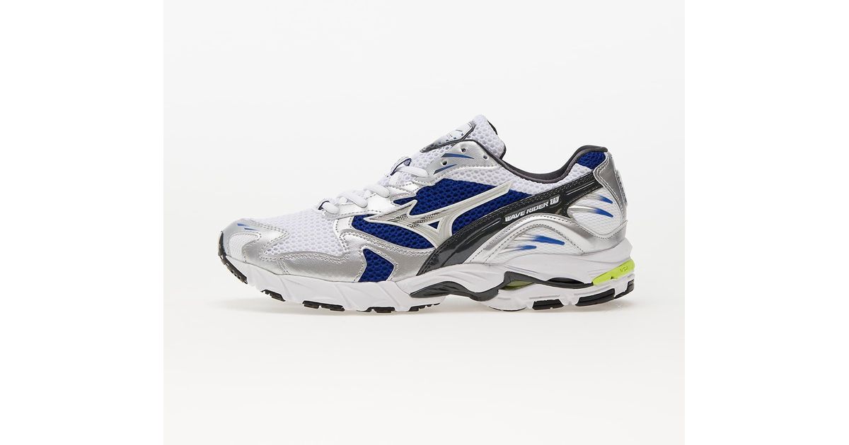 Mizuno Wave Rider 10 White Silver Surf the Web in Blau Lyst DE