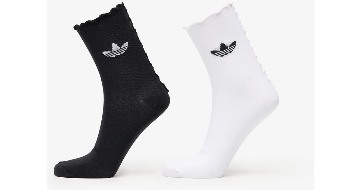 adidas Originals Adidas Ruffle Socks 2-Pack in Black | Lyst