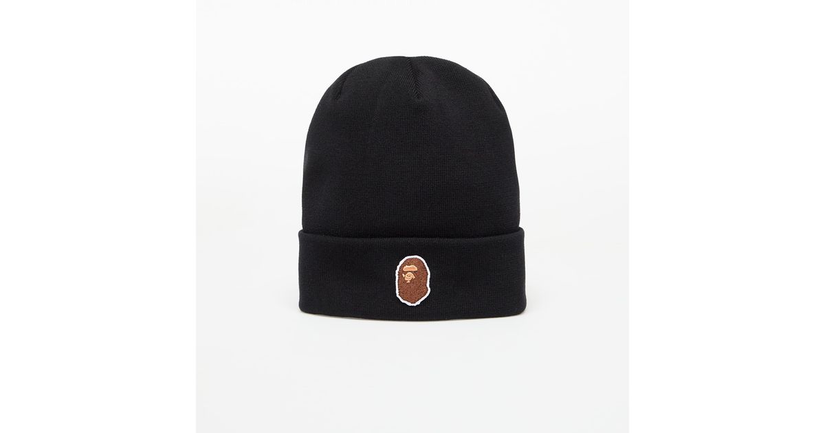 A Bathing Ape One Point Ape Head Knit Cap in Black | Lyst