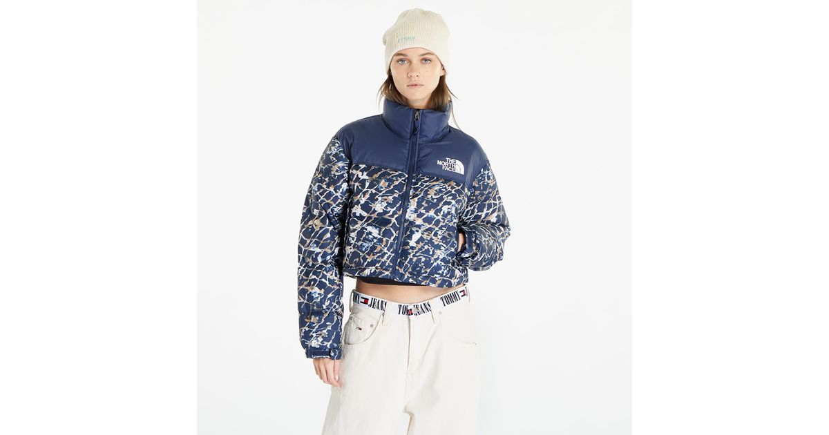 The North Face Nuptse Abstract-print Puffer Jacket in Blue | Lyst