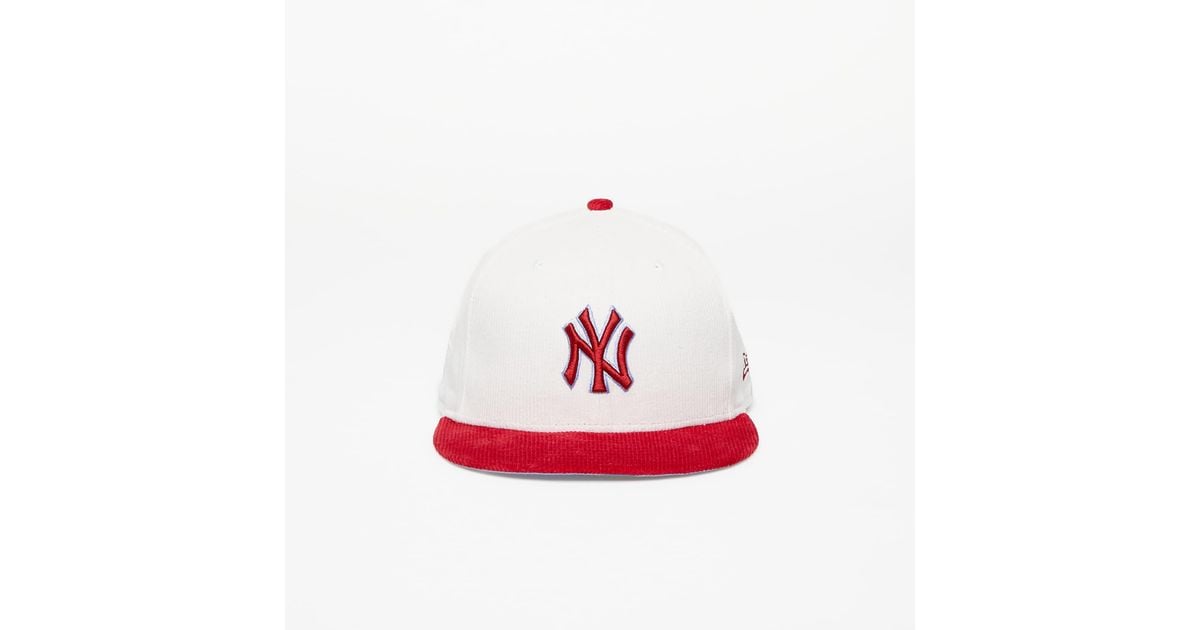 KTZ Cap New York Yankees Cord 59fifty Fitted Cap Off White/ Red 7 1/8 ...