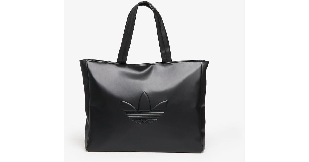 adidas Originals Bag Adidas Pu Outline Trefoil Shopper Bag in Black | Lyst