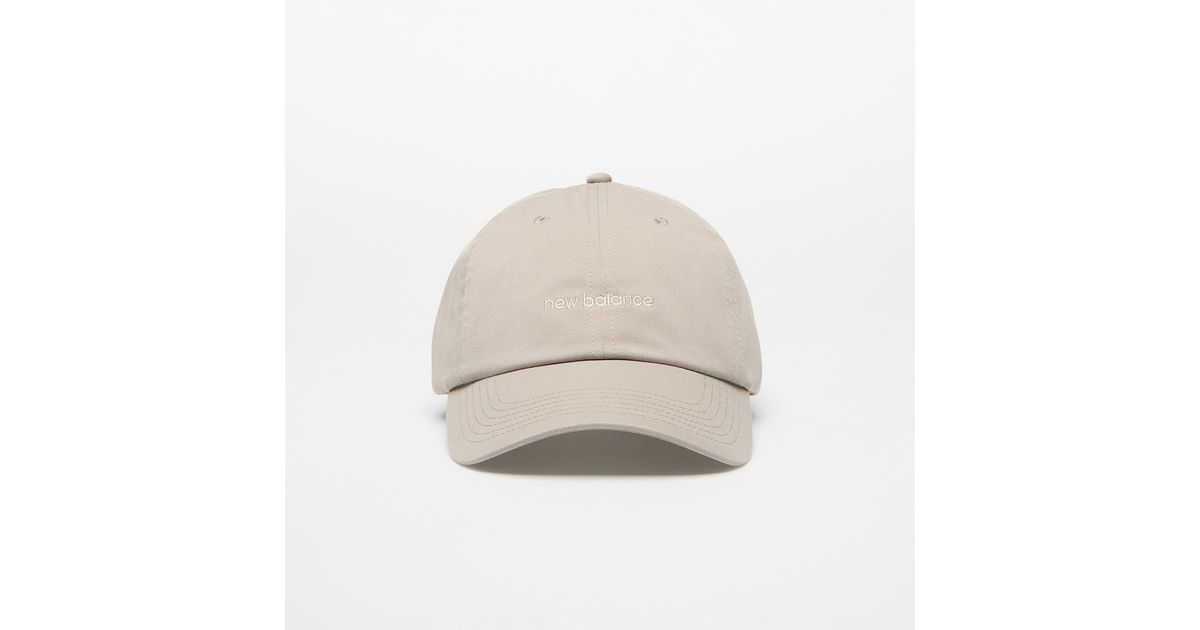 New Balance Cap 6 Panel Linear Logo Cap in Natural | Lyst
