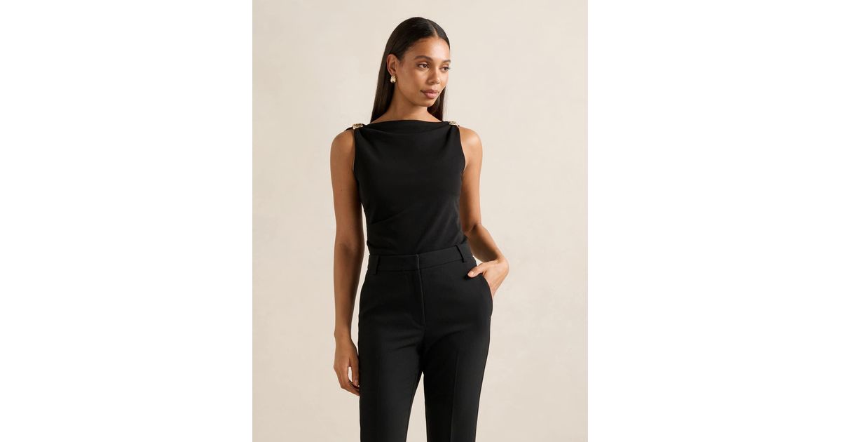 Forever New Cleo Hardware Detail Cowl Top in Black | Lyst UK