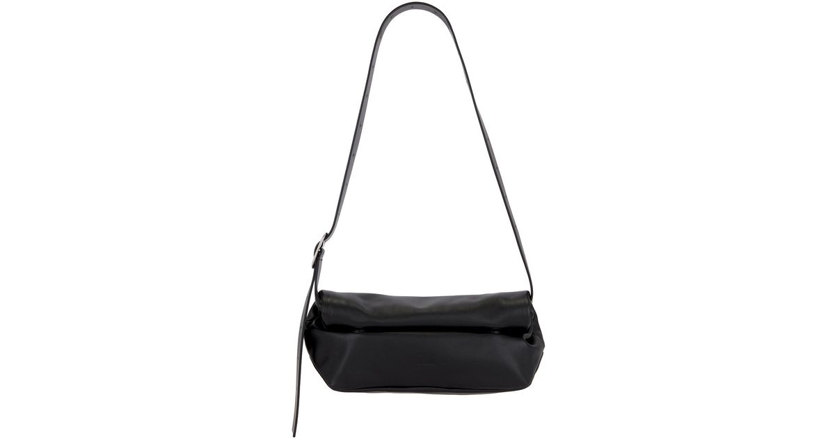 Jil Sander Rollup Small Square Belt Bag in Black | Lyst