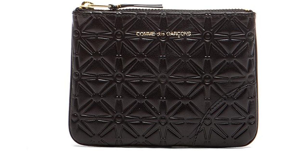 Comme des Garçons Star Embossed Small Pouch in Black | Lyst
