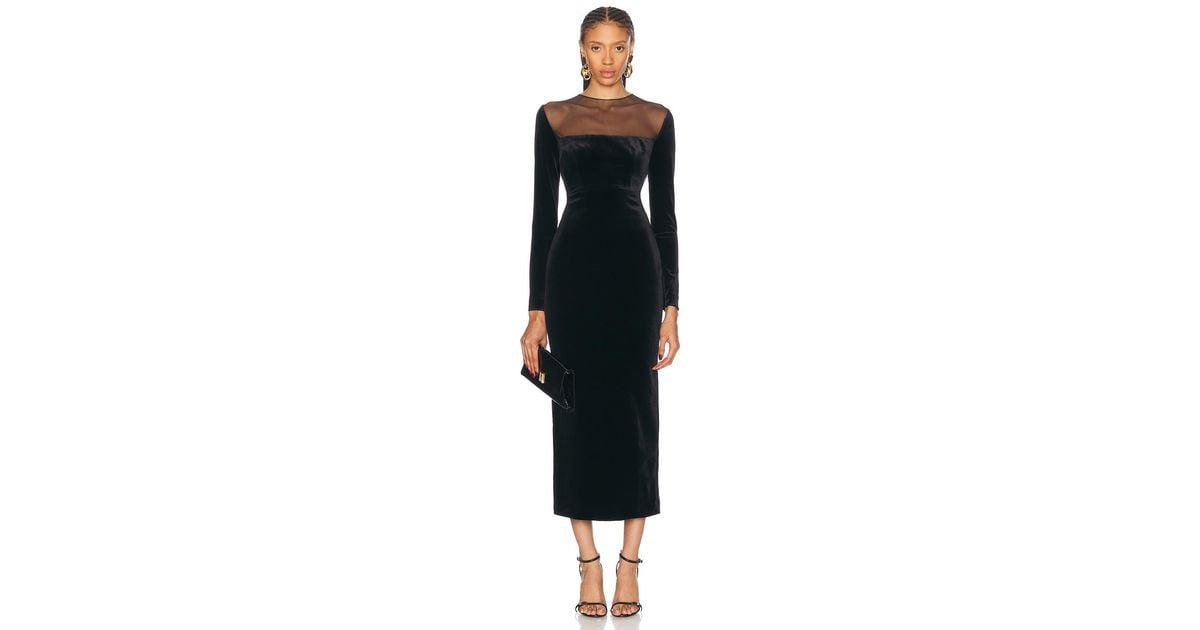 Alex Perry Velvet Maxi Dress in Black | Lyst