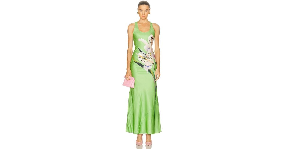 LEO LIN Helena Maxi Dress in Green | Lyst