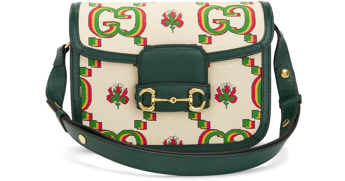 Gucci 100Th Anniversary Horsebit 1955 Shoulder Bag in Green | Lyst