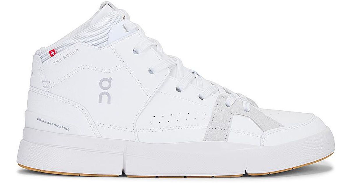 On The Roger Clubhouse Mid Sneaker in White for Men | Lyst