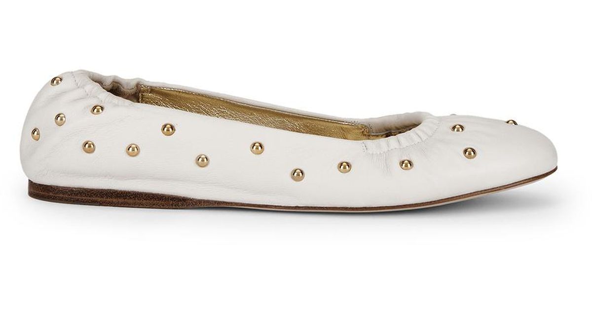 Chloé Eia Ballet Flat in White | Lyst