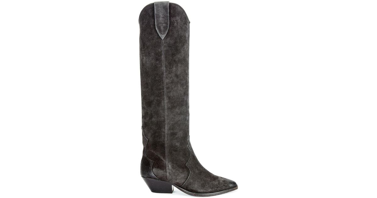 Isabel Marant Denvee Suede Boot in Black | Lyst