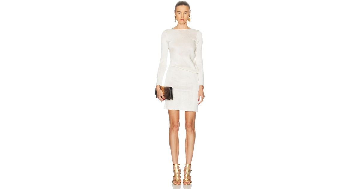 Tom Ford Cut Out Short Dress in White | Lyst