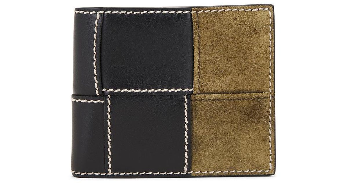 Bottega Veneta Cassette Bi-fold Stitch Suede Wallet in Black for Men | Lyst