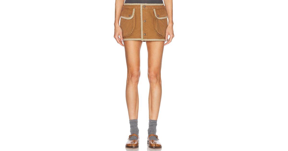 R13 Layered Skort in Brown | Lyst
