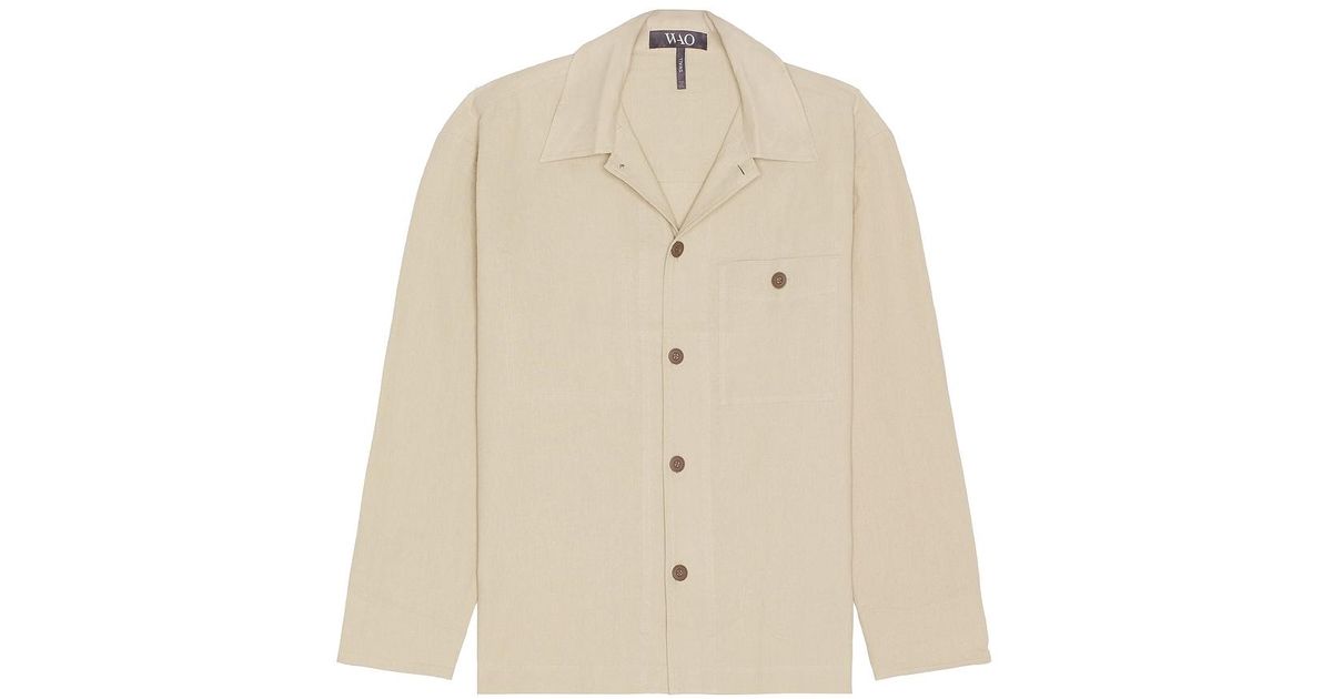 WAO The Linen Shirt Jacket in Natural for Men | Lyst