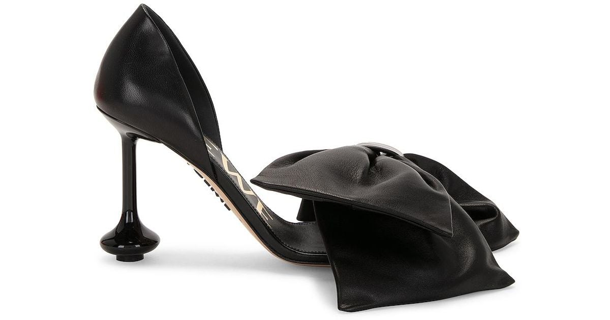 Loewe Toy Bow-detail Leather Pumps in Black | Lyst