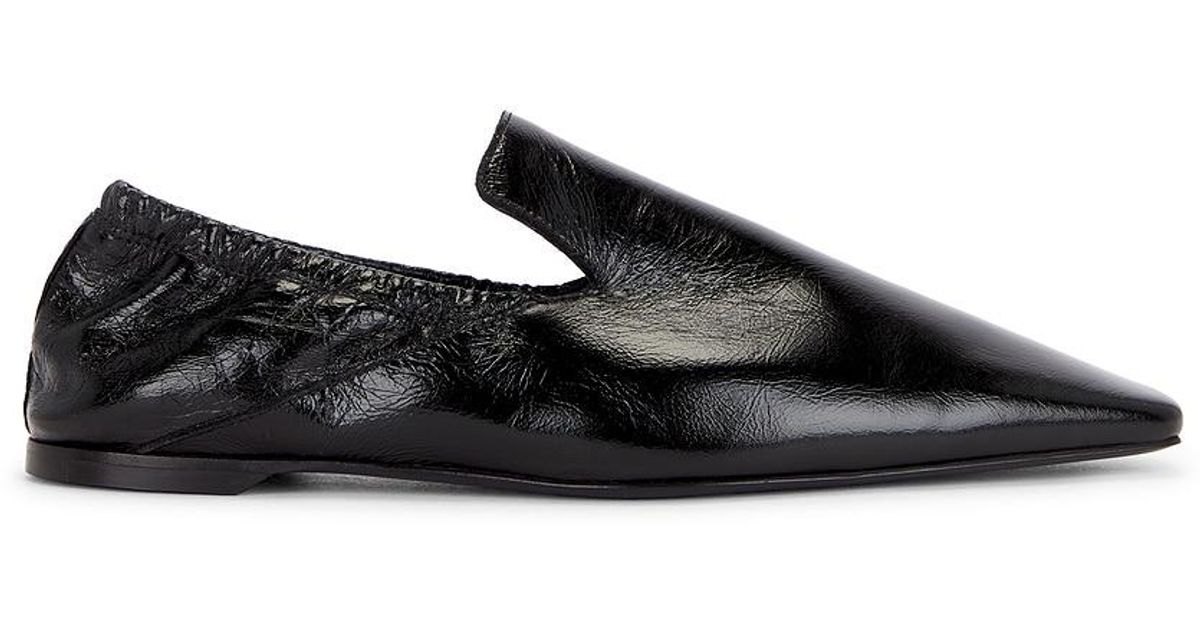 TOTEME Elastic Back Leather Loafer in Black | Lyst