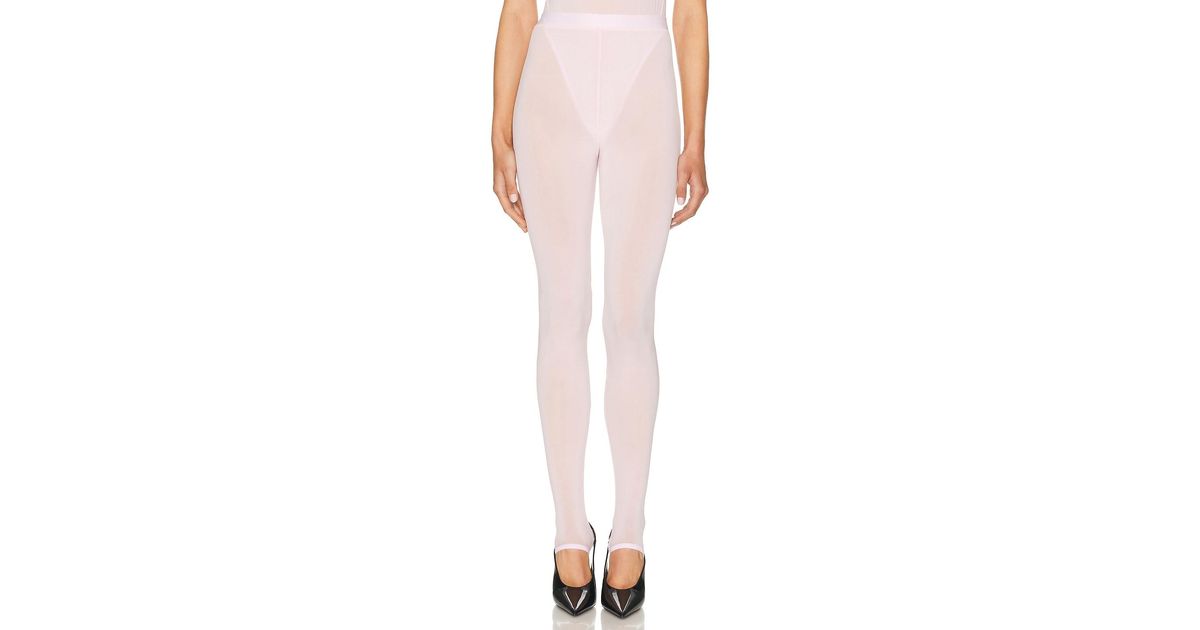 Wardrobe NYC Sheer Stirrup Legging in Pink | Lyst