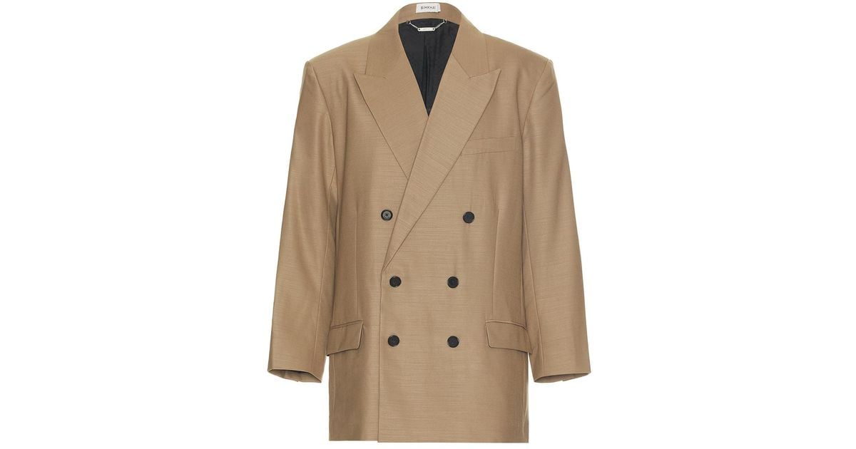 Jonathan Simkhai George Oversized Double Breasted Jacket in Brown for ...