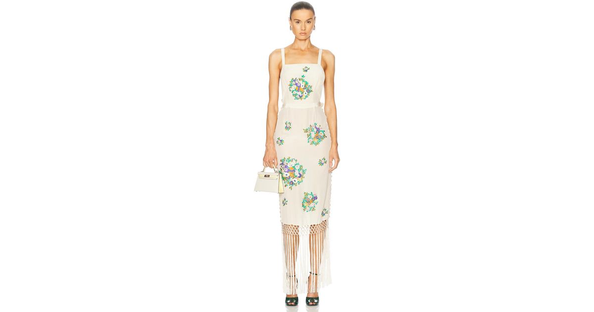 Bode Flower Language Dress in White | Lyst