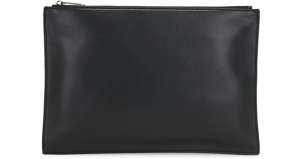 The Row Large Portfolio Pouch in Black | Lyst