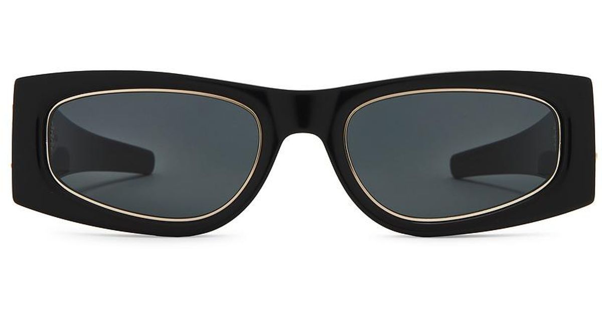 Saint Laurent Rectangular Sunglasses in Black | Lyst