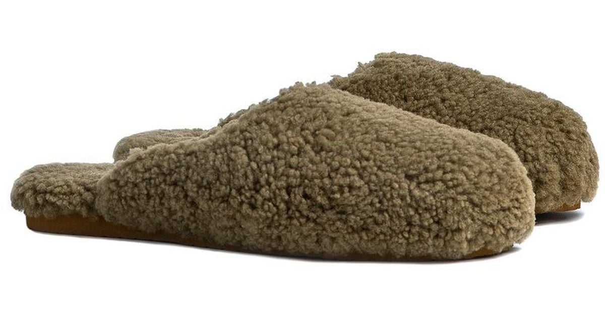 Parachute Shearling Wool Lounge Slippers in Green | Lyst