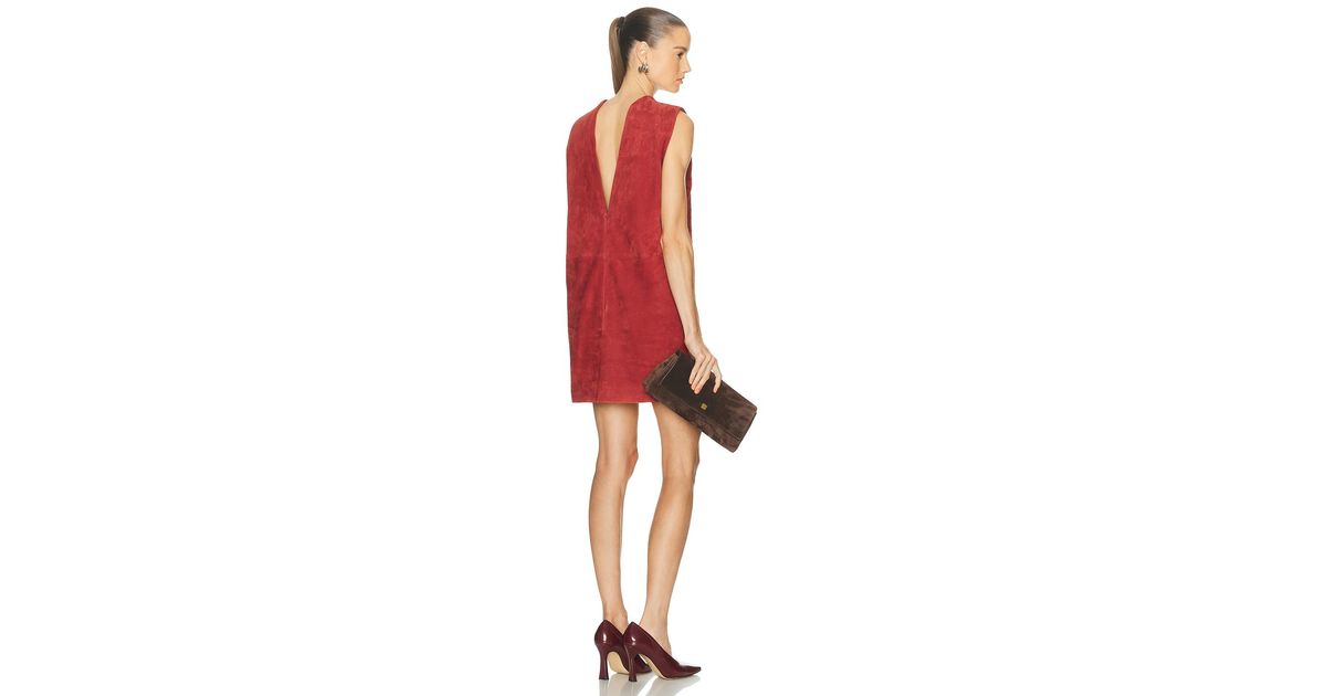 SRG Mona Suede Dress in Red | Lyst