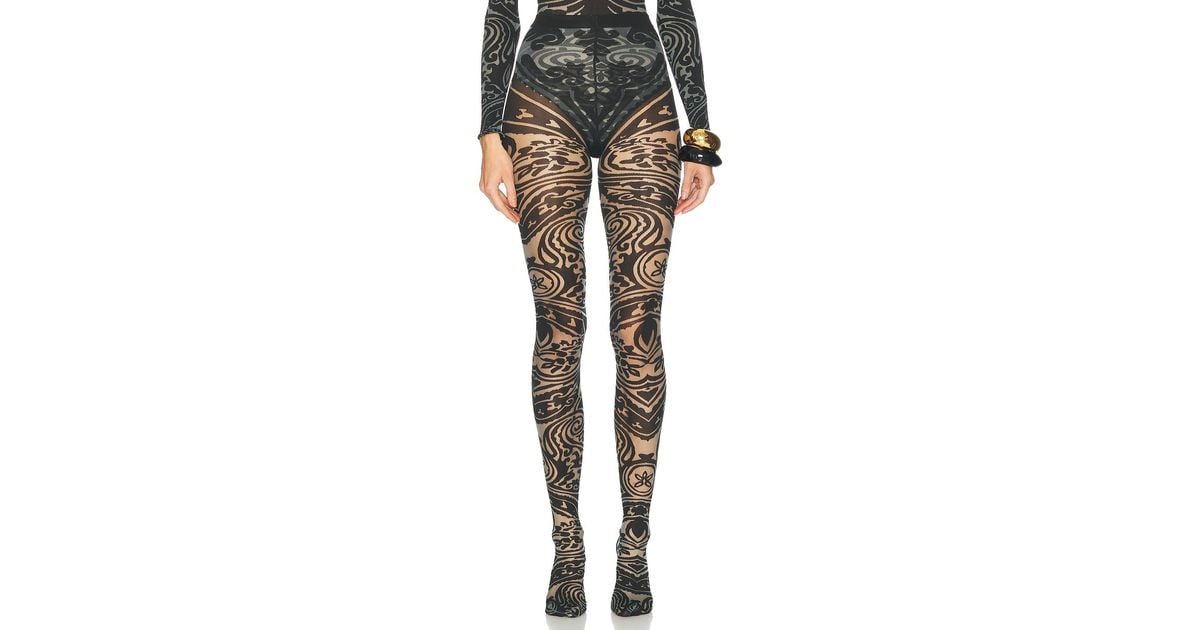 Wolford X Etro Body Tattoo Tights in Black | Lyst