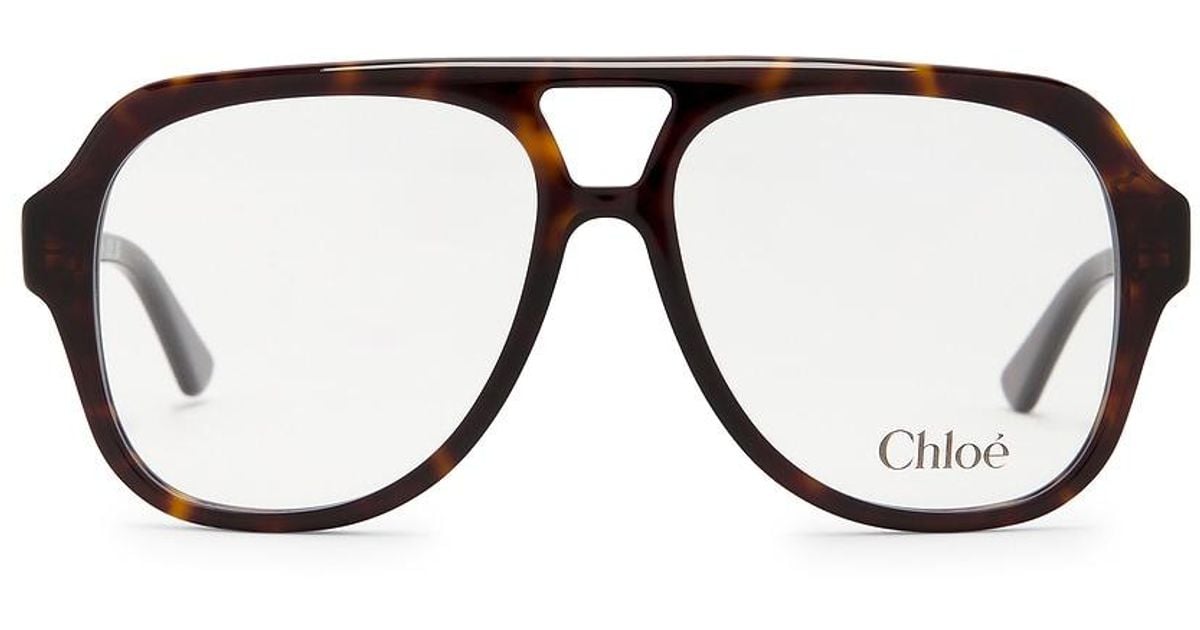 Chloé Shield Eyeglasses in Black | Lyst