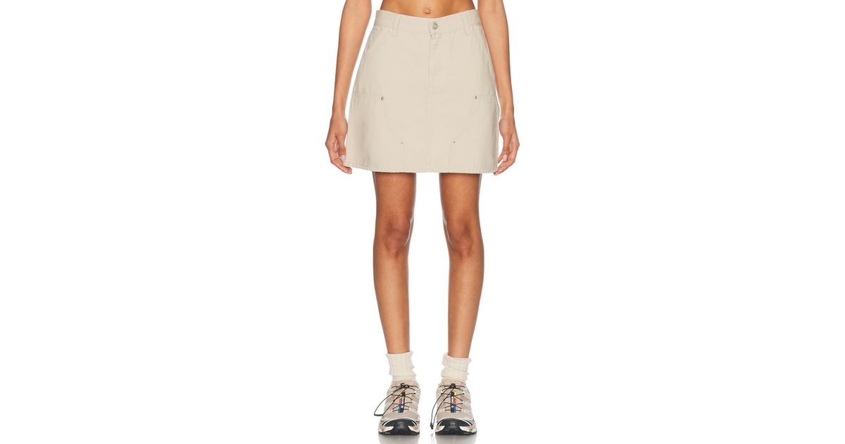 Carhartt Maeve Double Knee Mini Skirt in White | Lyst
