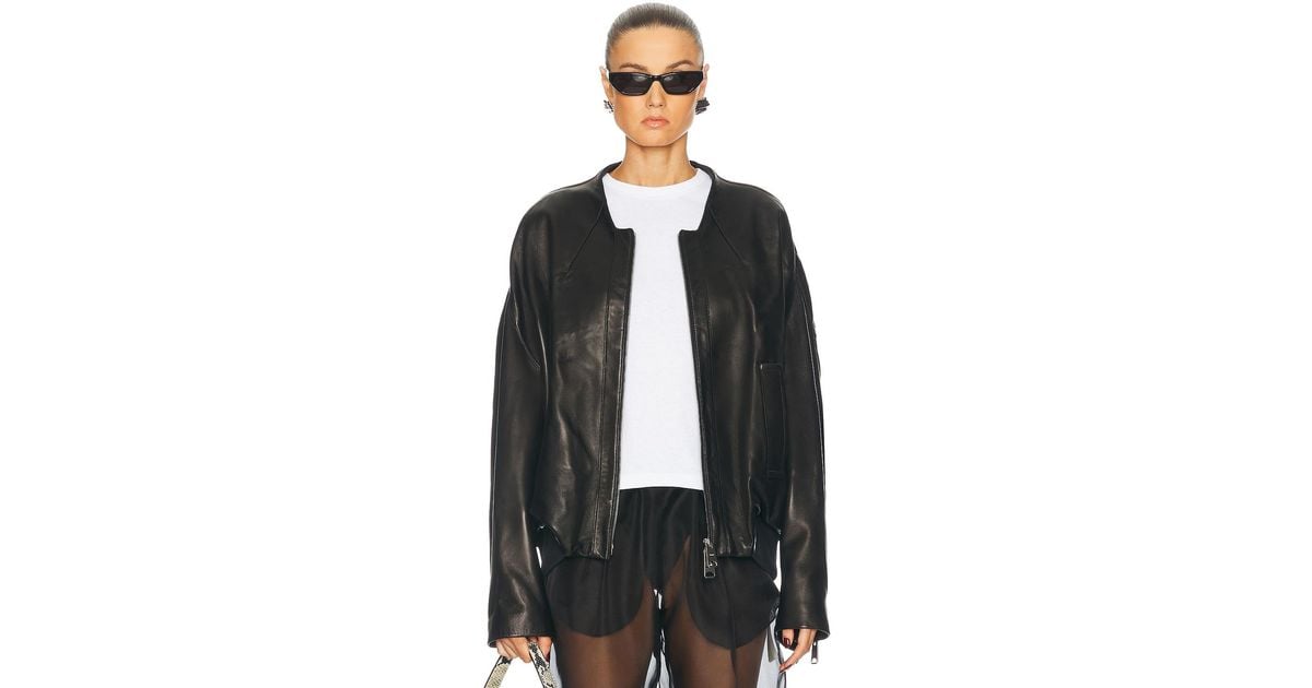 Khaite Hewit Leather Jacket in Black | Lyst