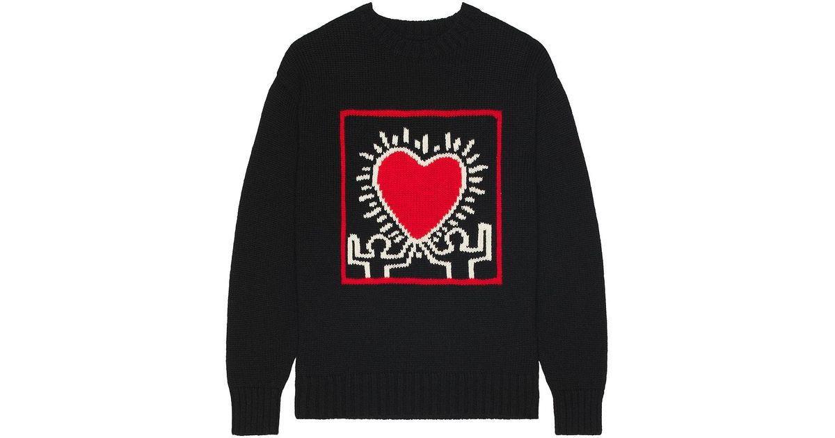 Wacko Maria Keith Haring Crew Neck Sweater Type-1 in Red for Men | Lyst