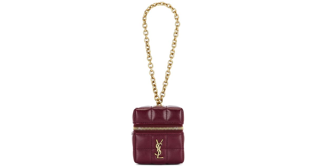 Saint Laurent Mini Cube Box With Chain in Red | Lyst