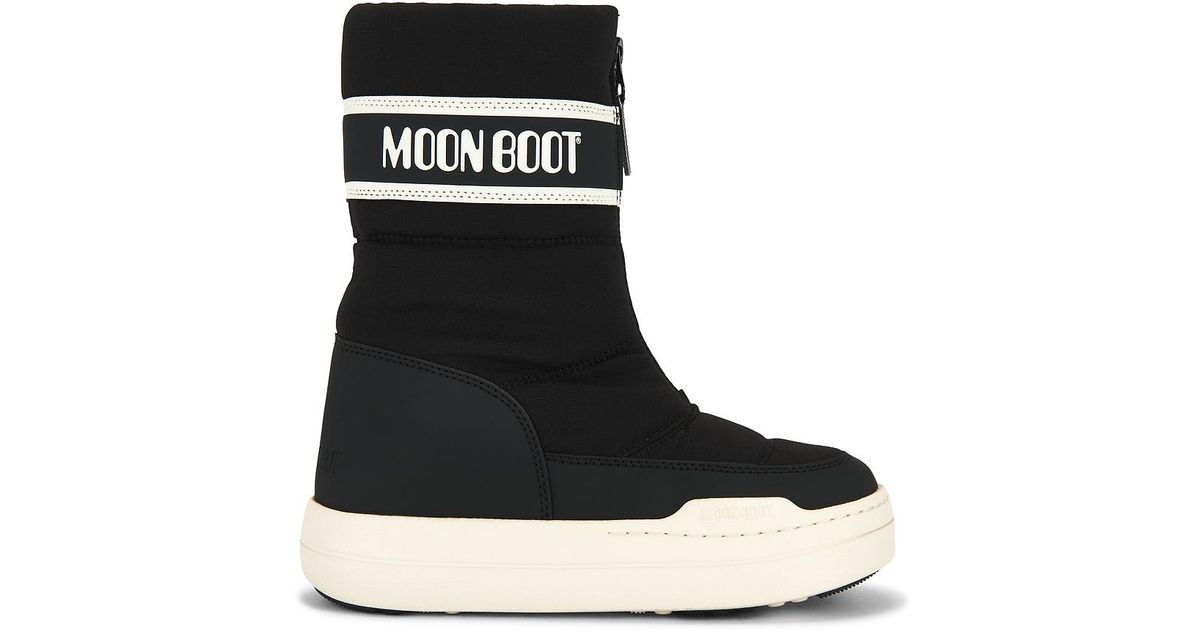 Moon Boot Kids Junior Park High Zip Boot in Black | Lyst