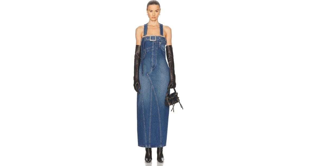 Jean Paul Gaultier Overall Detail Denim Dress in Blue | Lyst