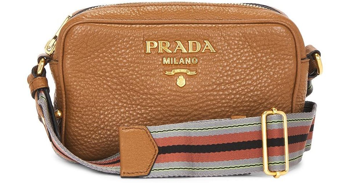 Prada Vitello Phenix Camera Bag in Brown | Lyst